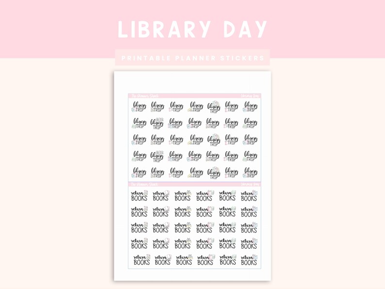 Printable Library Day Stickers | Library Trip | Return Books | Books ...