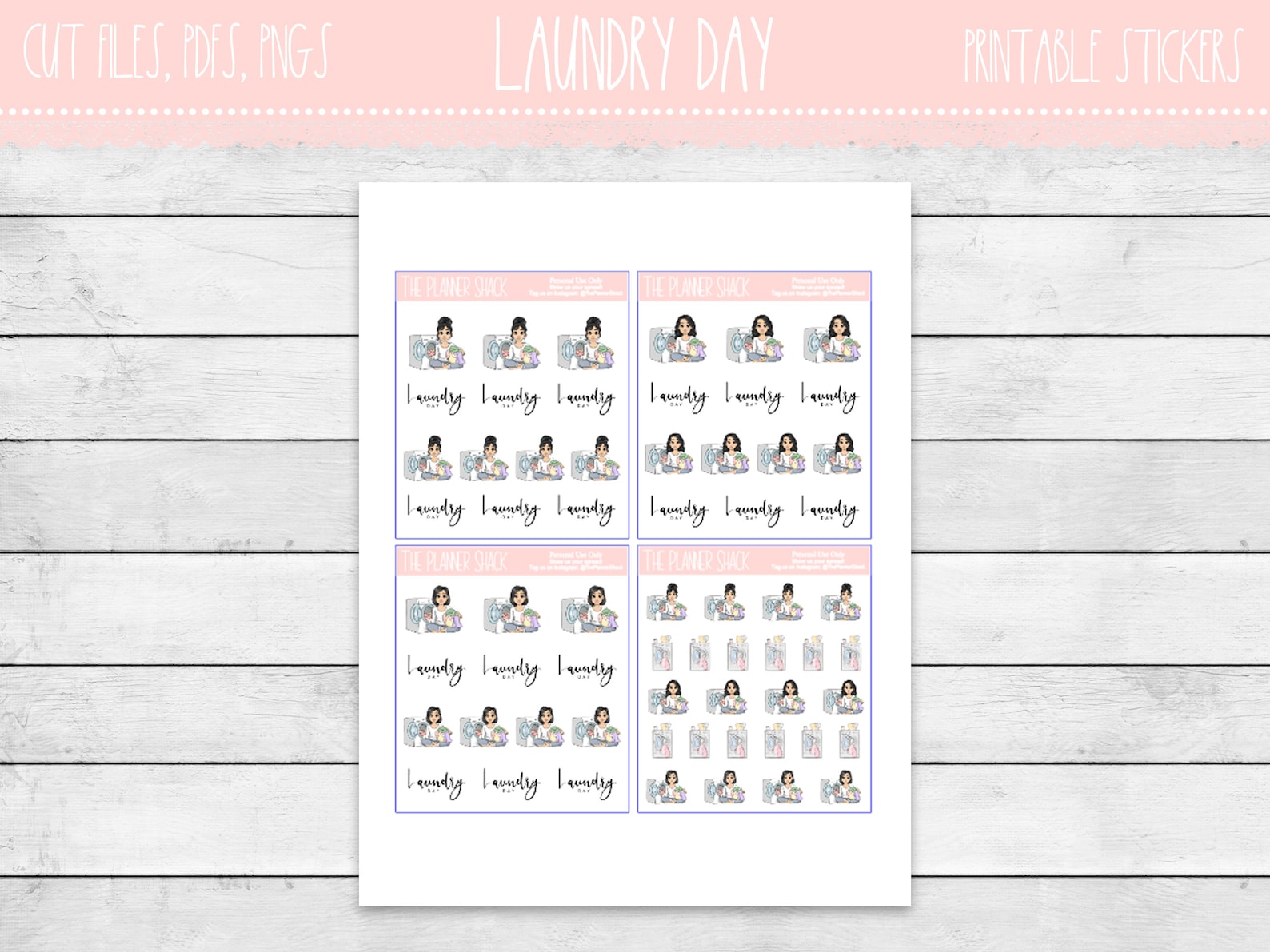 Printable Laundry Day Planner Stickers Laundry Reminder - Etsy