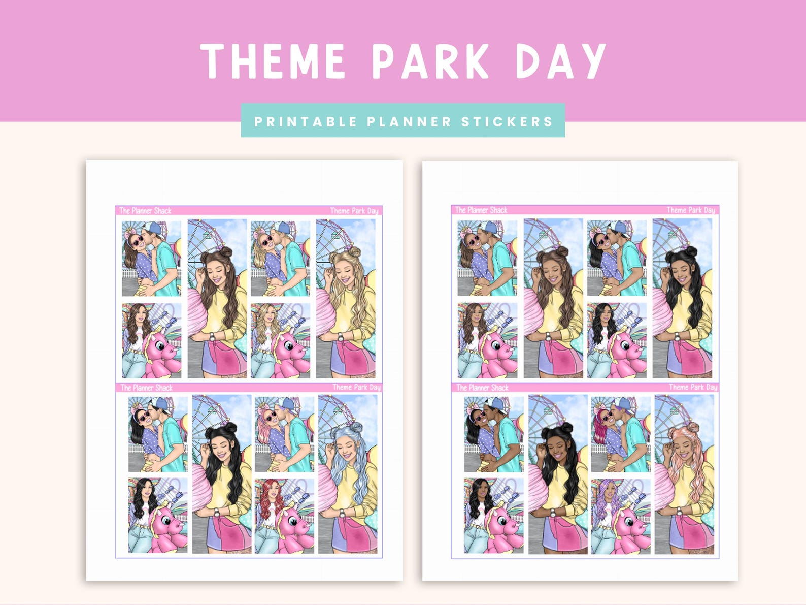 Printable Theme Park Day Weekly | Erin Condren | Vertical Weekly ...
