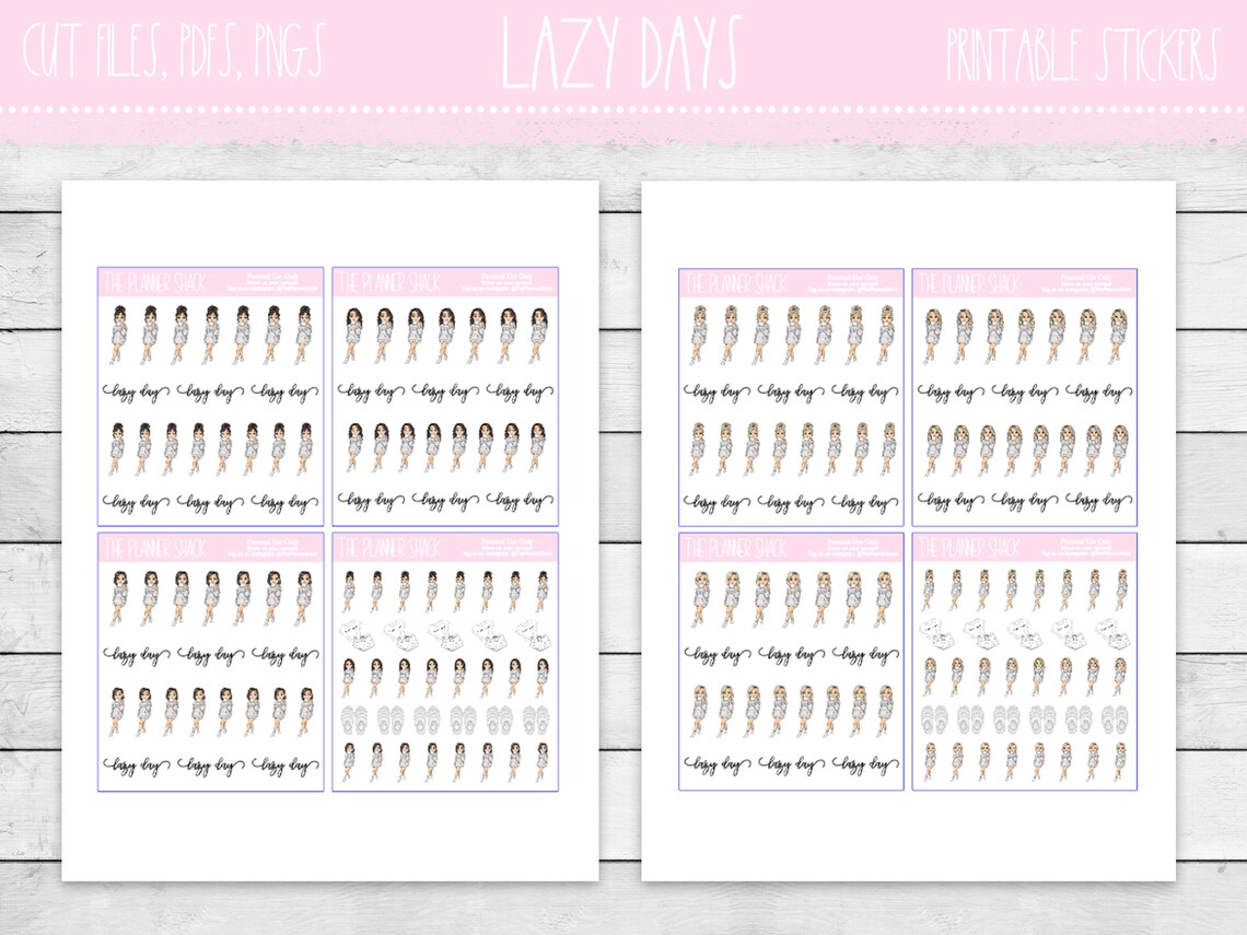 Printable Lazy Days Planner Stickers Lazy Days Weekend - Etsy