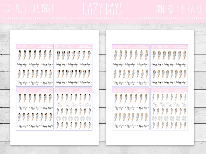 Printable Lazy Days Planner Stickers | Lazy Days | Weekend | Relax ...