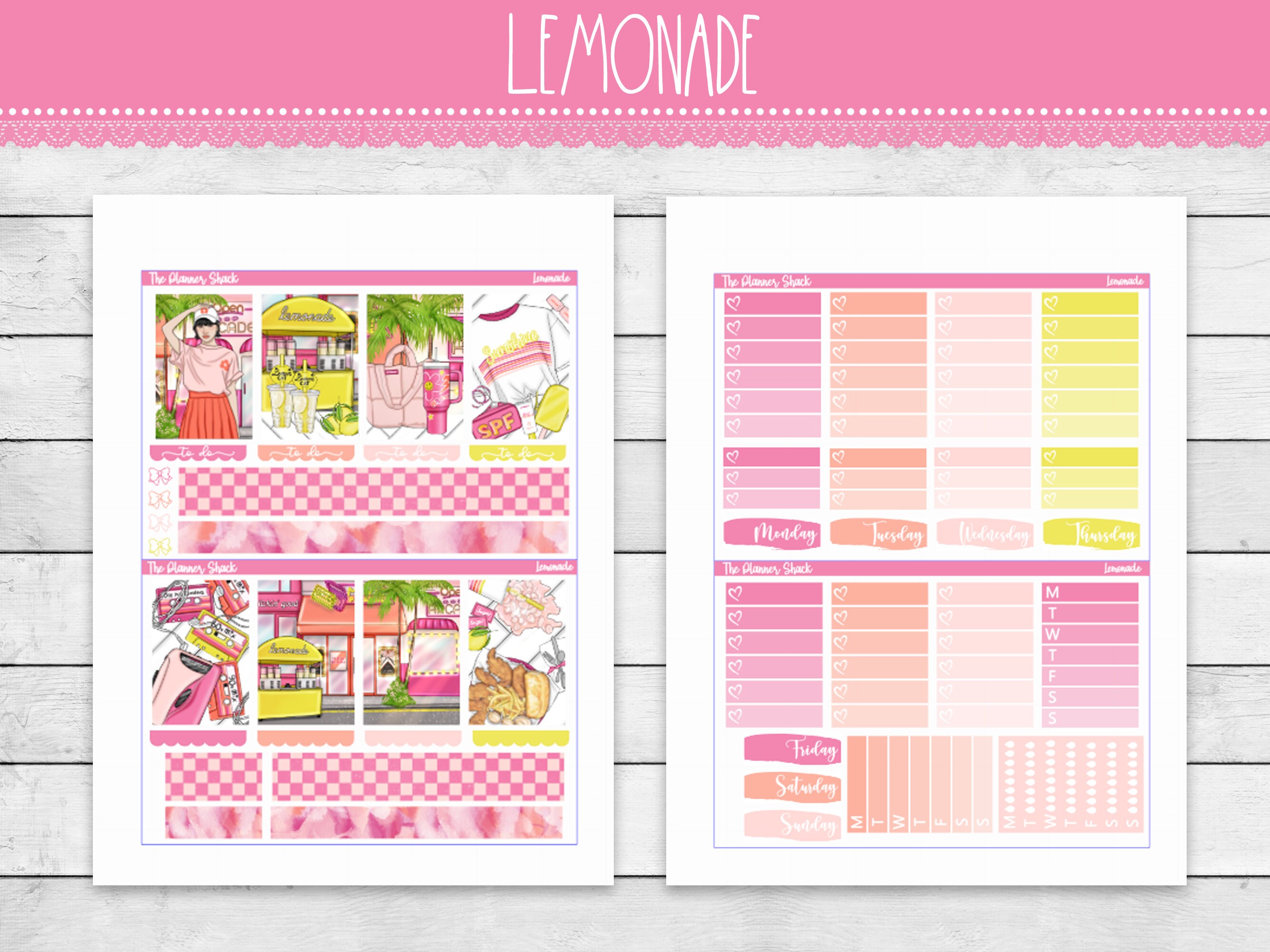 Printable Lemonade Weekly Happy Planner Summer Weekly - Etsy