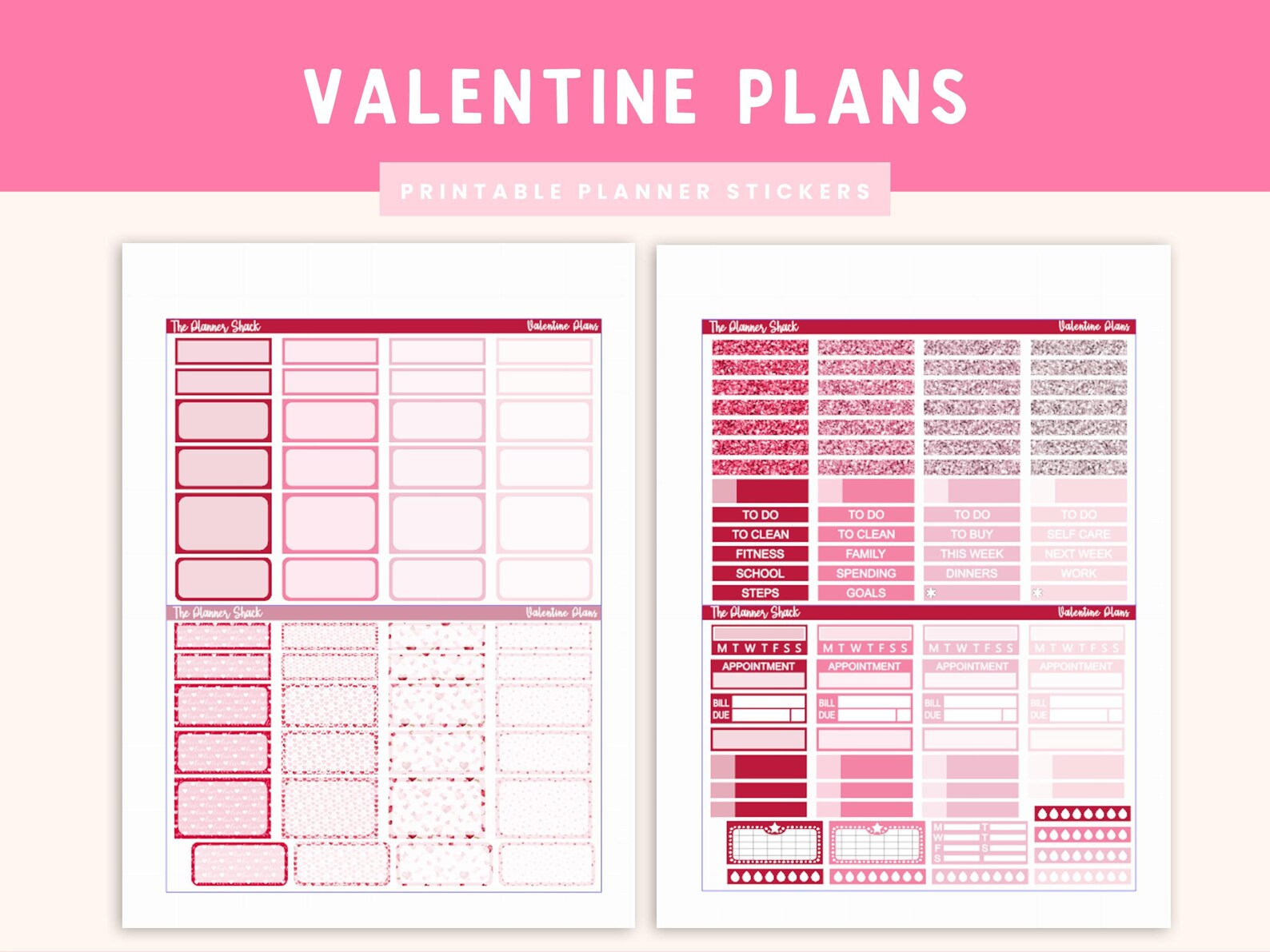 Printable Valentine Plans Weekly | Happy Planner | Valentine Weekly ...