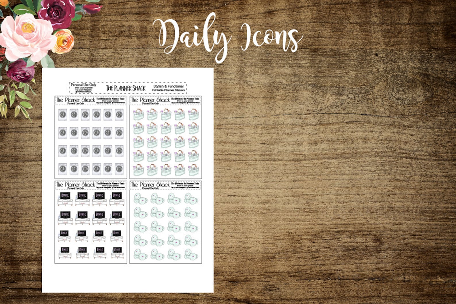 Daily Icons | Icons | Planner Icons | Printable Planner Stickers ...
