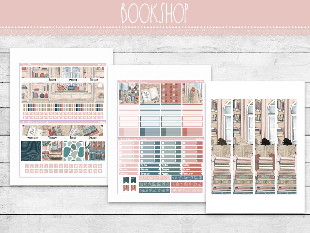 Bookshop Monthly | Happy Planner | Printable Planner Stickers | Planner ...