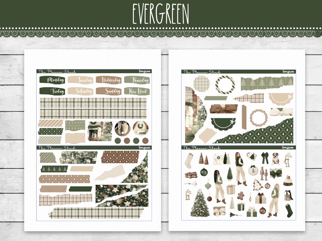 Printable Evergreen Journaling Kit Christmas Journal Printables ...