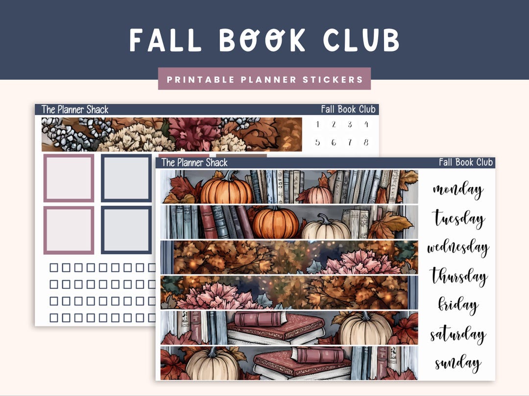 Printable A5 DAILY DUO Weekly | Fall Book Club | Fall Weekly | Book ...