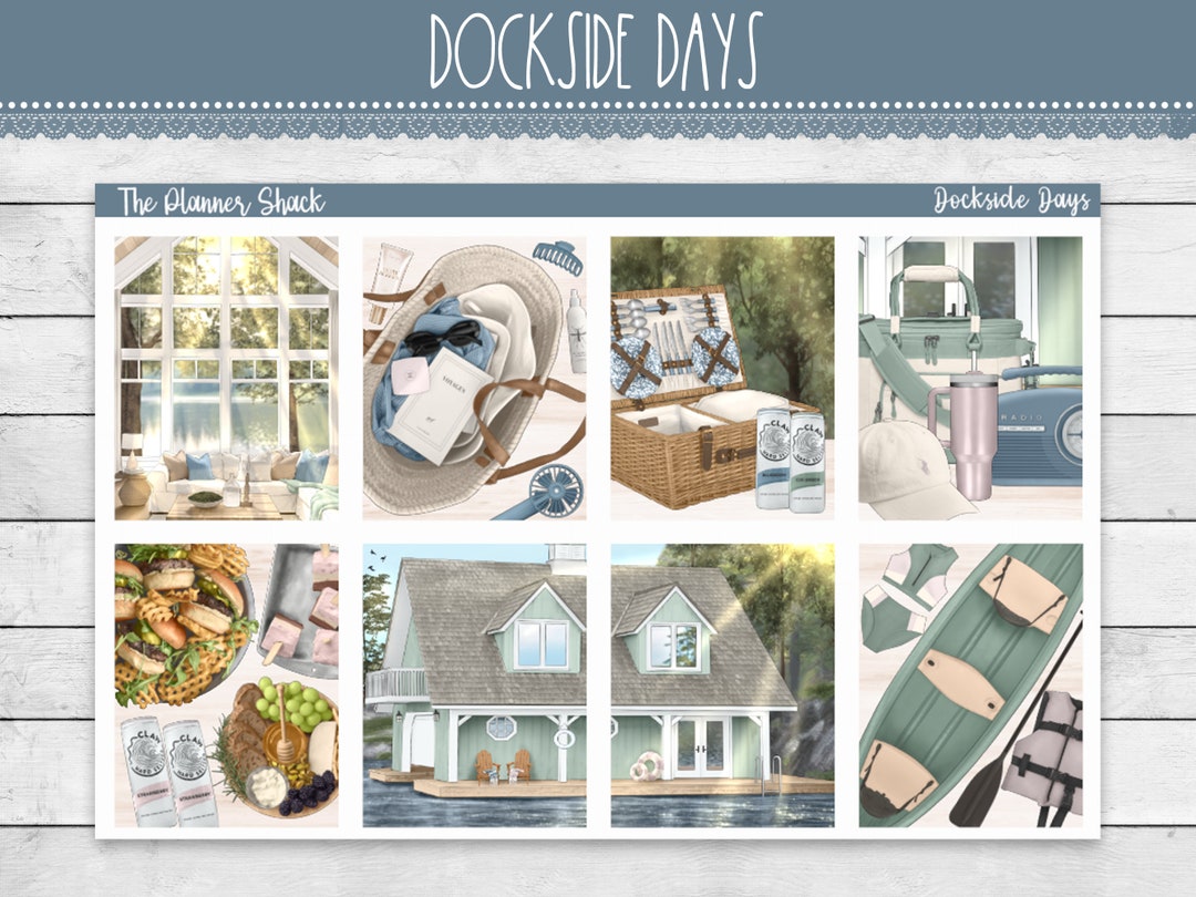 Printable Dockside Days Weekly | Erin Condren | Vertical Weekly | Summer | Lake Day | Printable ...