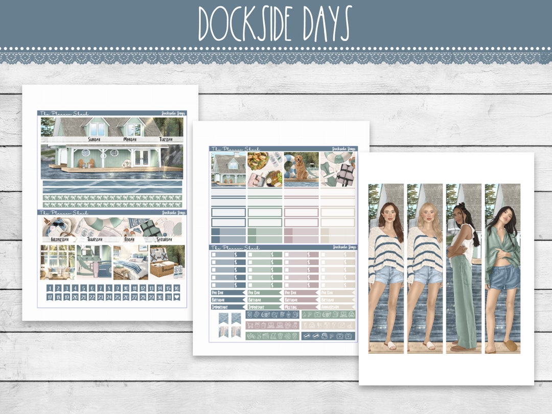 Dockside Days Monthly | Happy Planner | Monthly | Summer Monthly | Lake ...