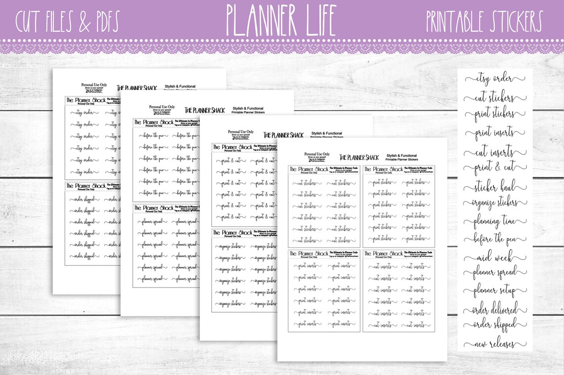 Planner Life Scripts Printable Planner Stickers Planner - Etsy