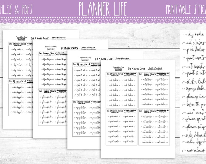 Planner Life Scripts Printable Planner Stickers Planner - Etsy
