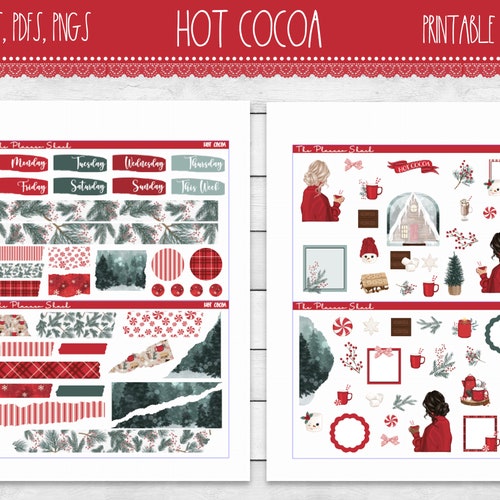 Printable Hot Cocoa Journaling Kit Winter Christmas - Etsy