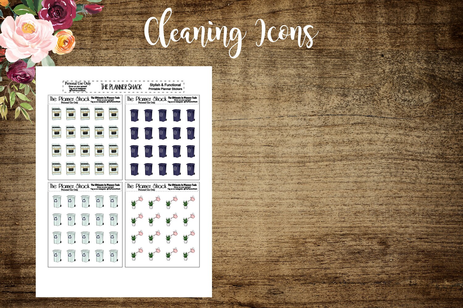 Cleaning Icons Chores Planner Icons Printable Planner - Etsy