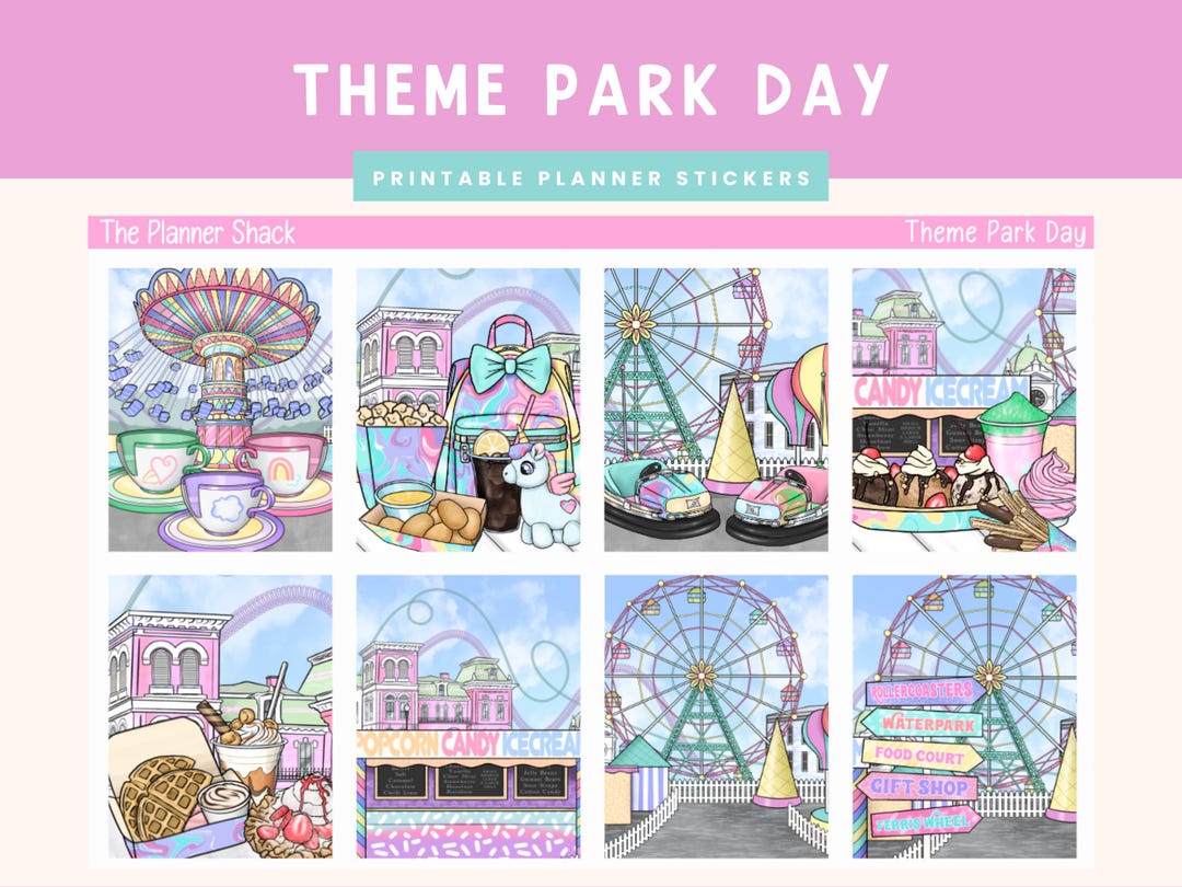 Printable Theme Park Day Weekly | Erin Condren | Vertical Weekly ...