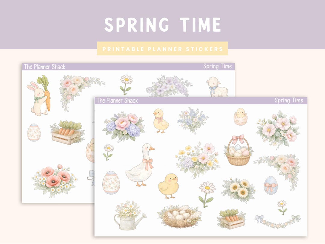 Printable Spring Time Stickers | Spring | Journal Deco | Planner Deco ...