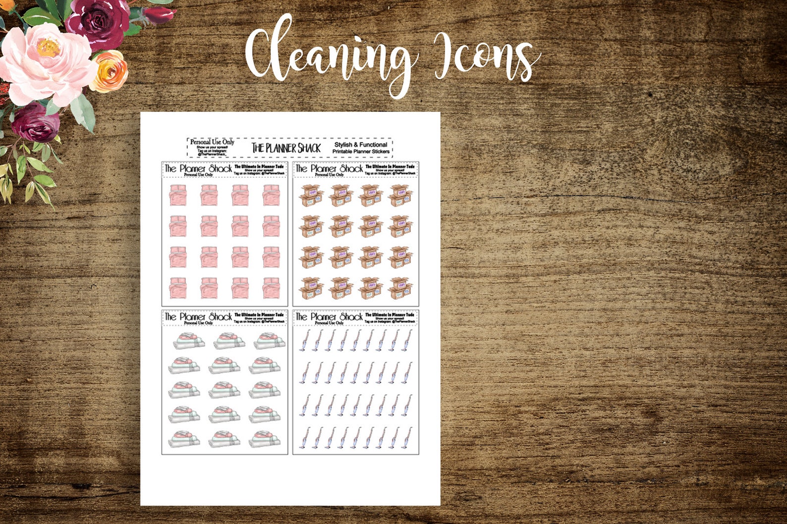 Cleaning Icons Chores Planner Icons Printable Planner - Etsy