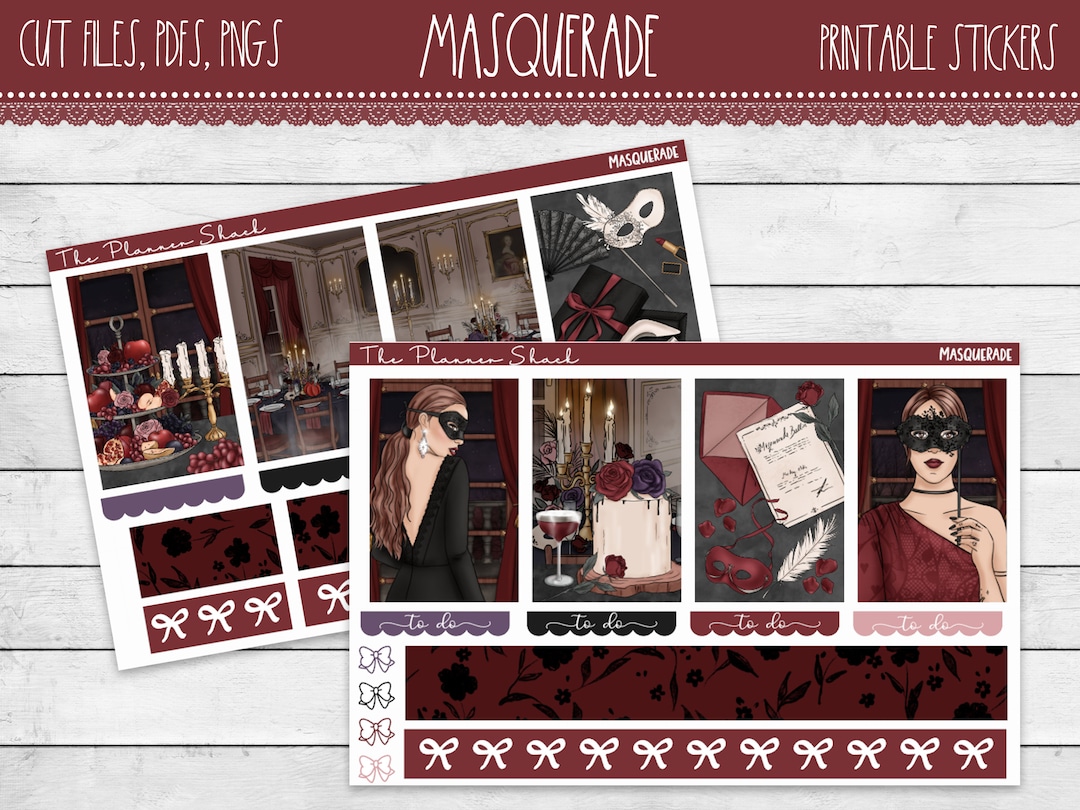 Printable Masquerade Weekly Happy Planner October - Etsy