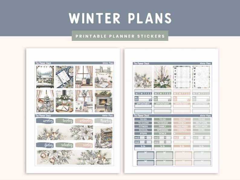 Printable Winter Plans Weekly | Erin Condren | Vertical Weekly | Winter ...