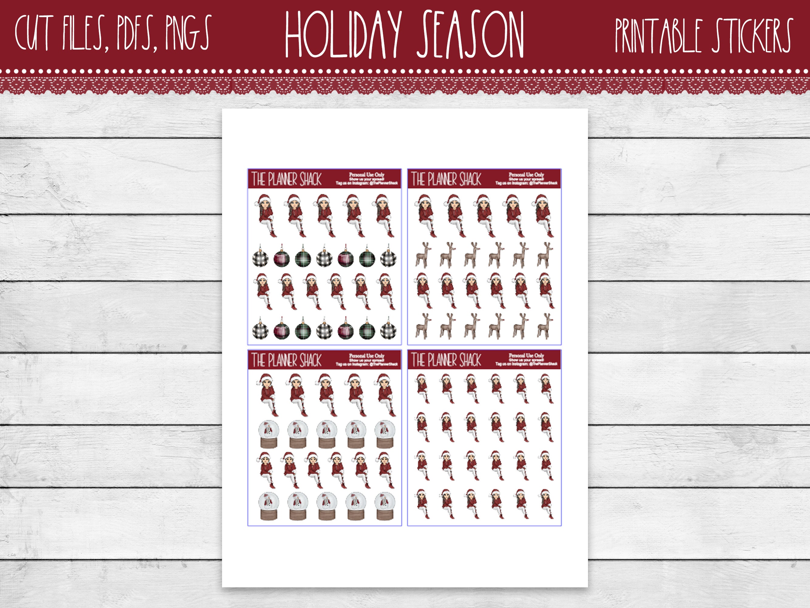 Printable Holiday Season Planner Stickers | Christmas | Christmas ...