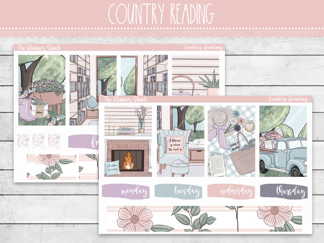 Printable Country Reading Weekly Happy Planner Reading Book Lover ...