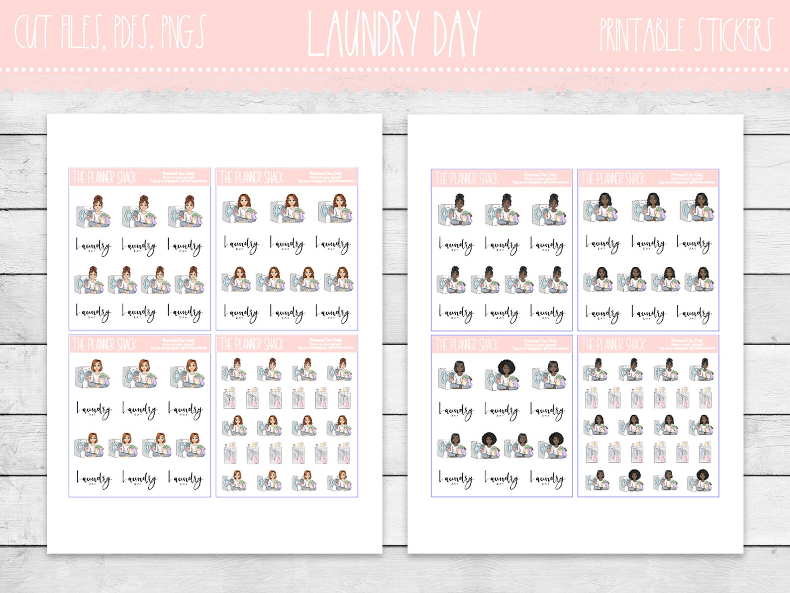 Printable Laundry Day Planner Stickers Laundry Reminder - Etsy