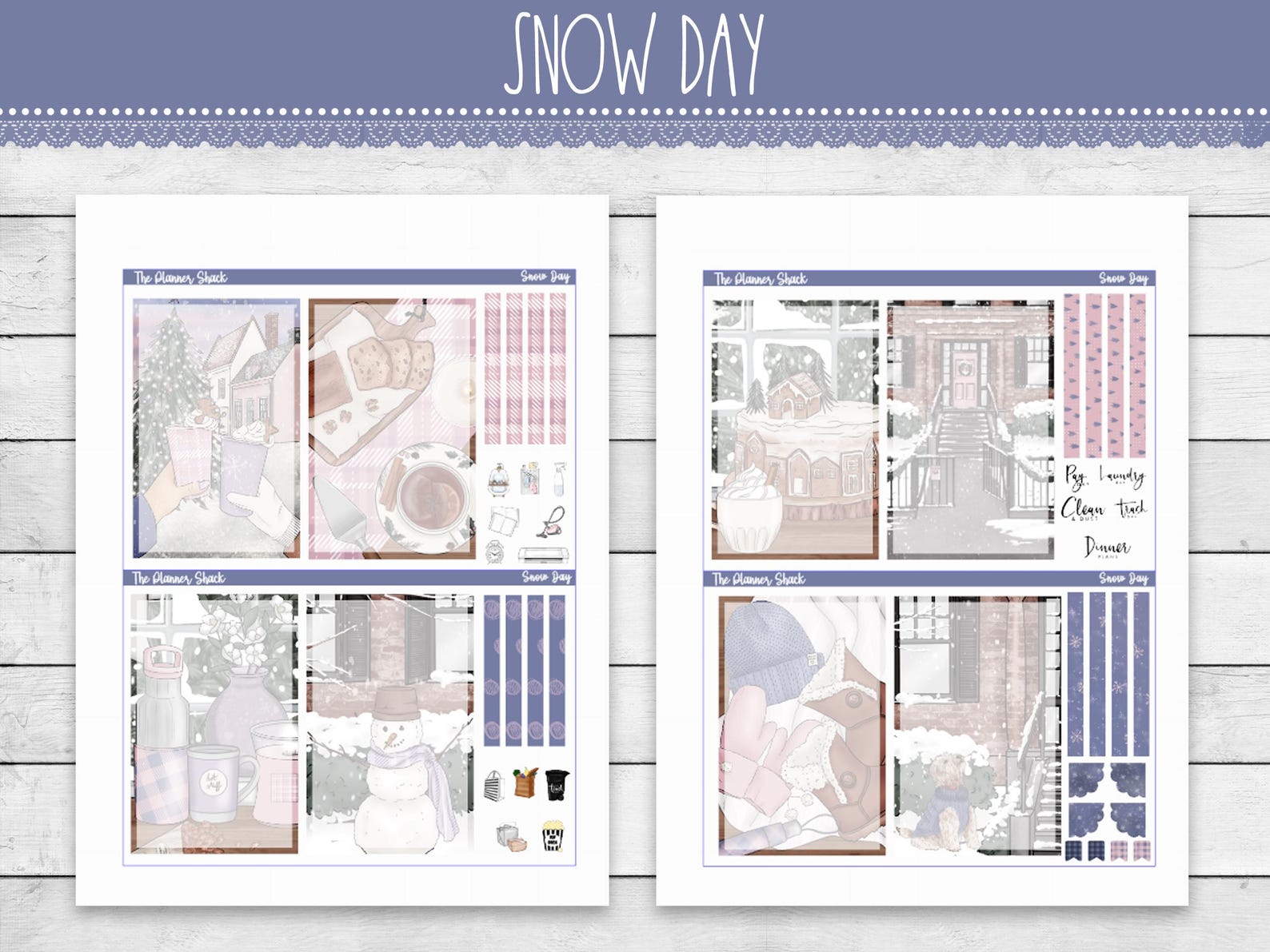 Printable A5 DAILY DUO Weekly | Snow Day | Winter Weekly | Printable ...