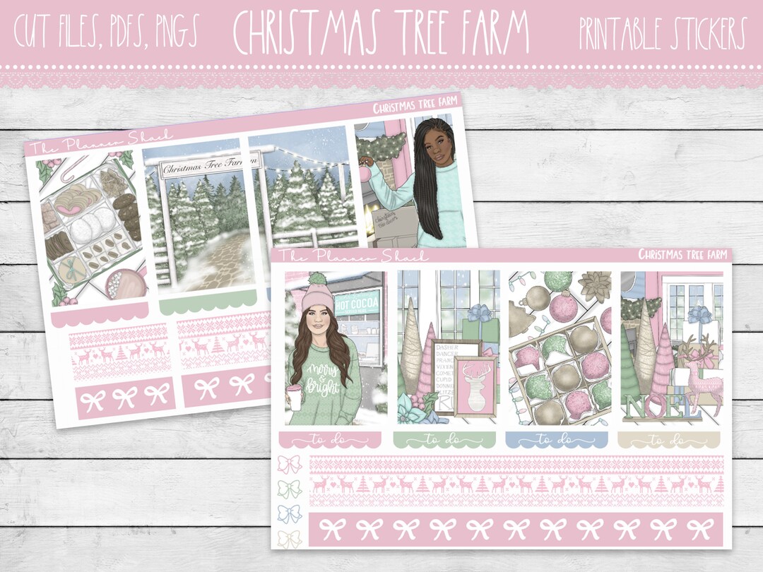 Printable Christmas Tree Farm Weekly Happy Planner Christmas Winter ...