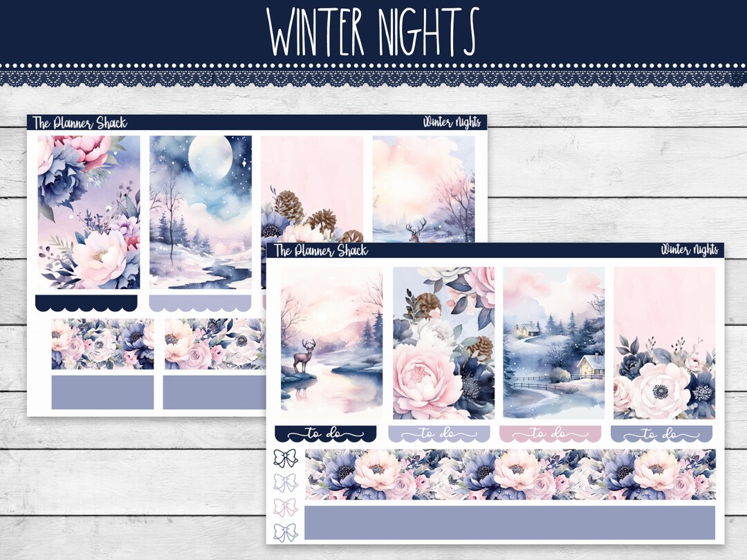 Printable Winter Nights Weekly Happy Planner Winter Weekly Winter ...