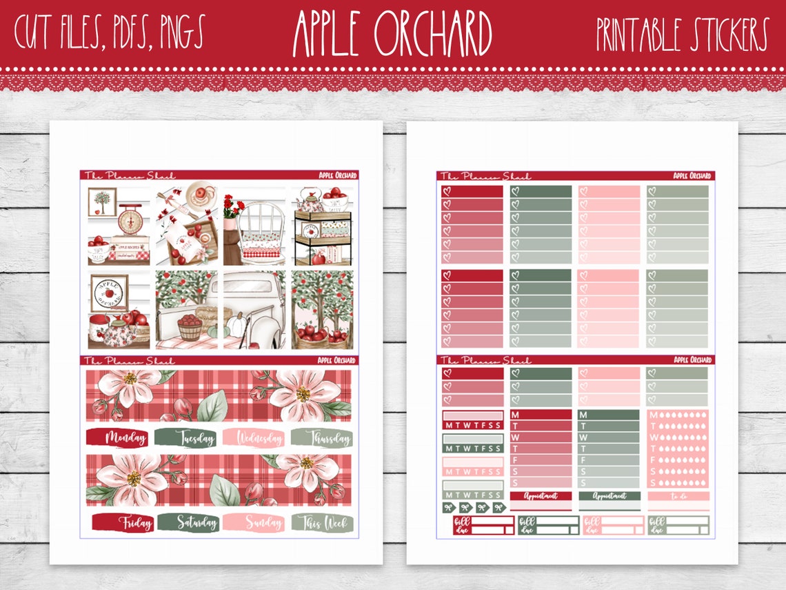 Printable Apple Orchard Weekly Erin Condren Fall Fall - Etsy