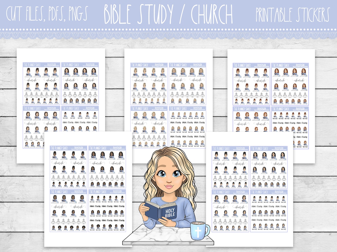 Printable Bible Planner Stickers | Bible Study | Church | Bible Study ...