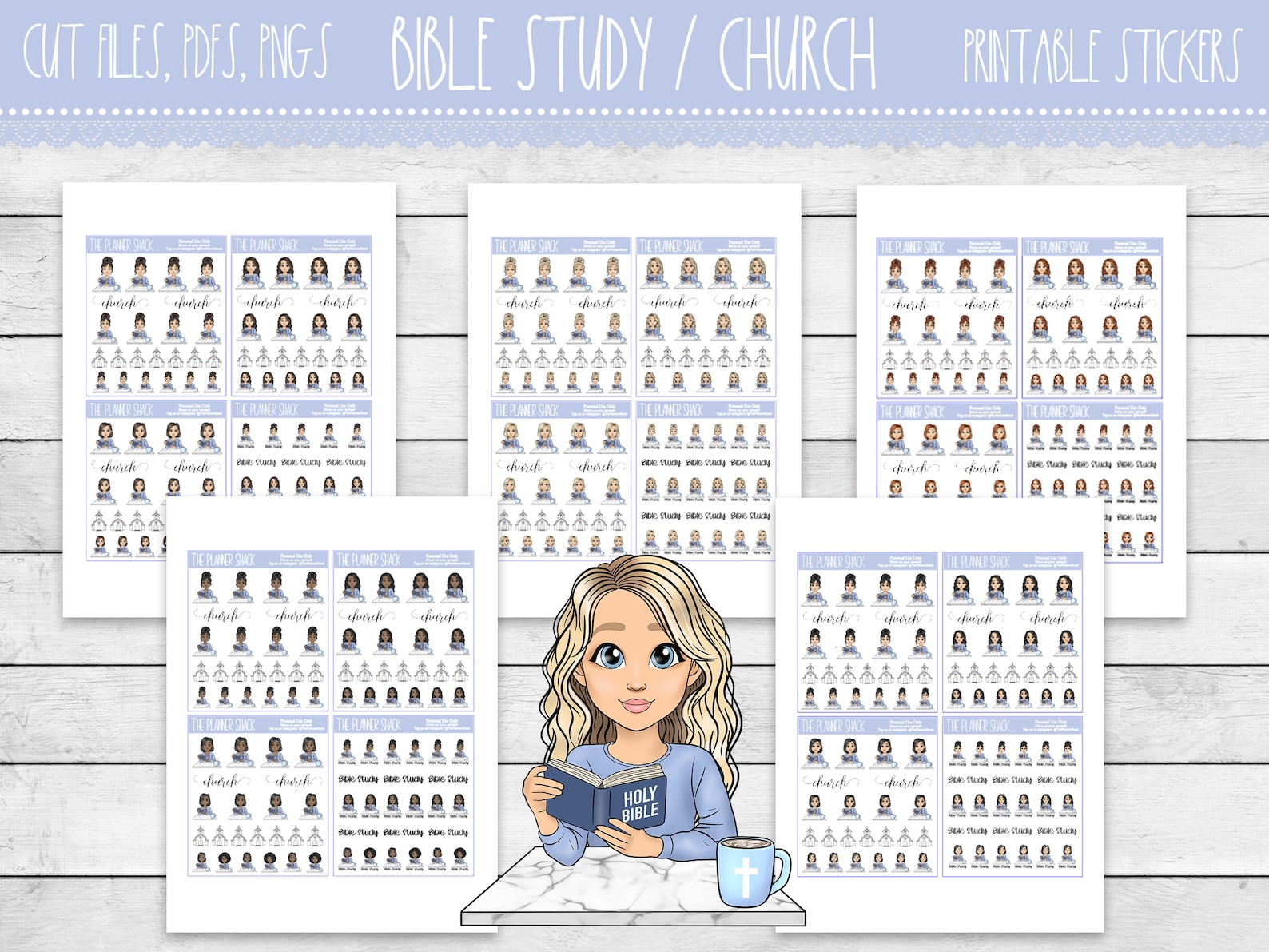 Printable Bible Planner Stickers Bible Study Church - Etsy