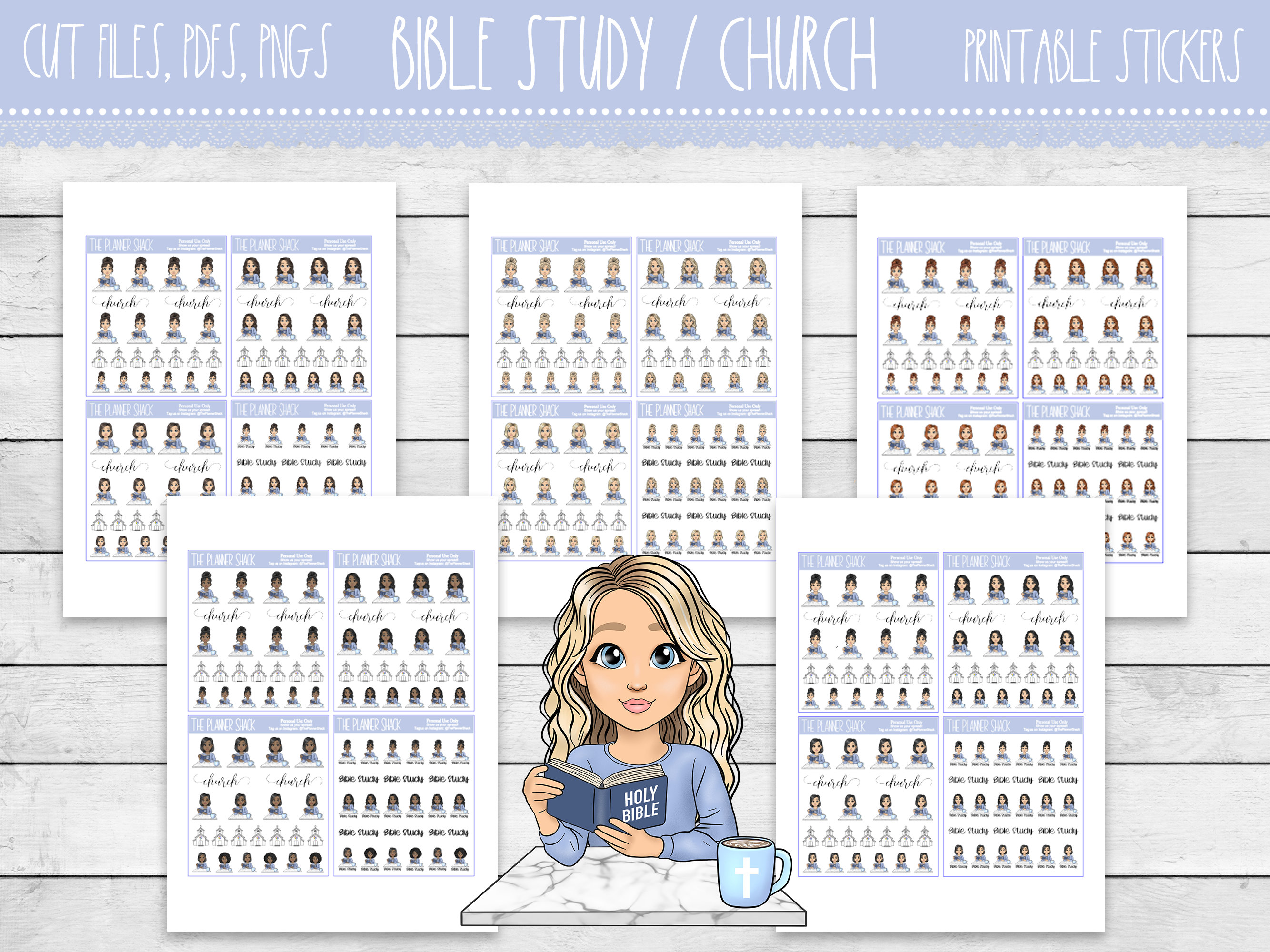 Printable Bible Planner Stickers Bible Study Church - Etsy