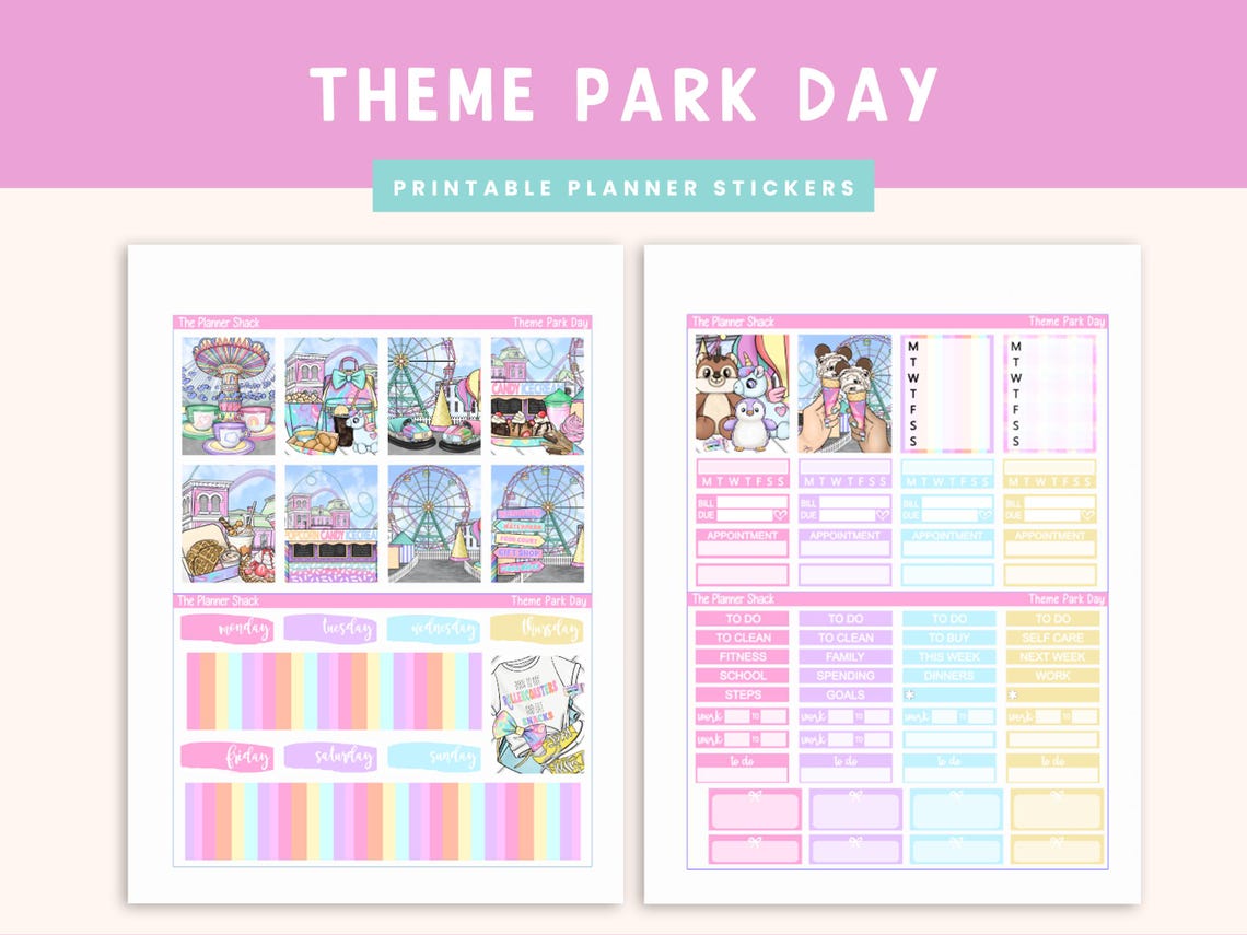 Printable Theme Park Day Weekly | Erin Condren | Vertical Weekly ...