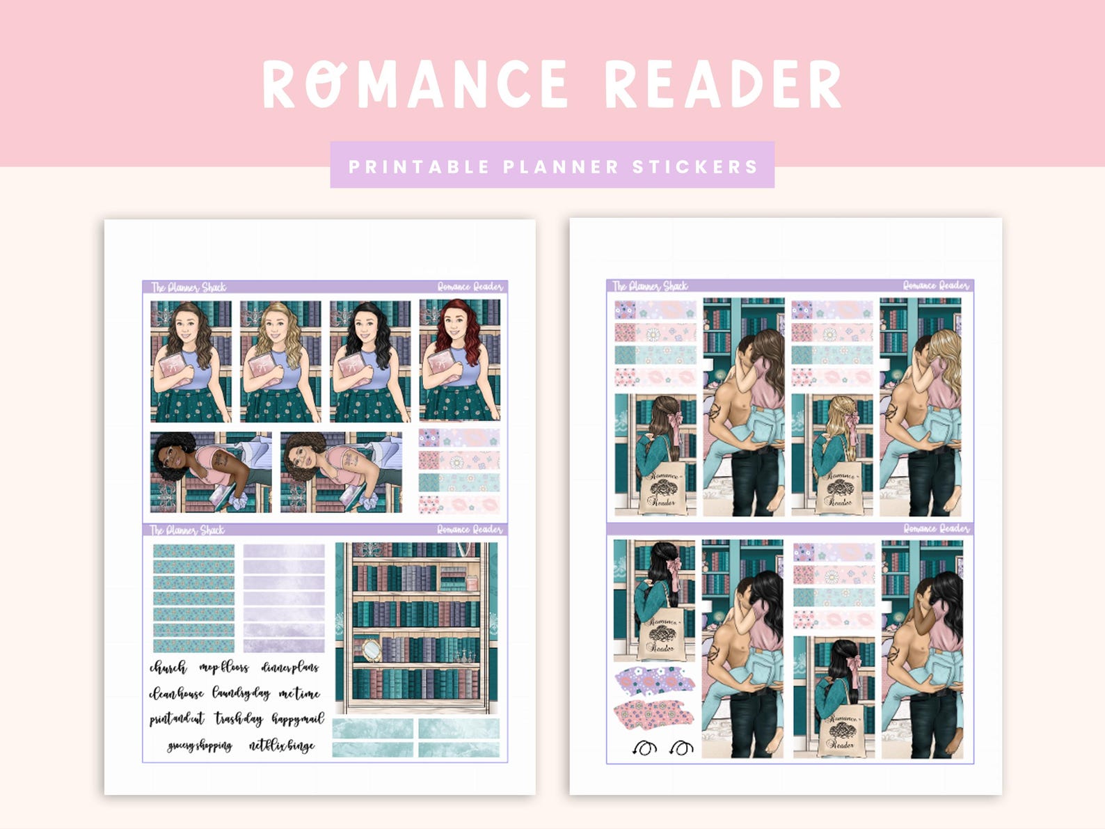 Printable Romance Reader Weekly | Happy Planner | Romance Books Weekly ...