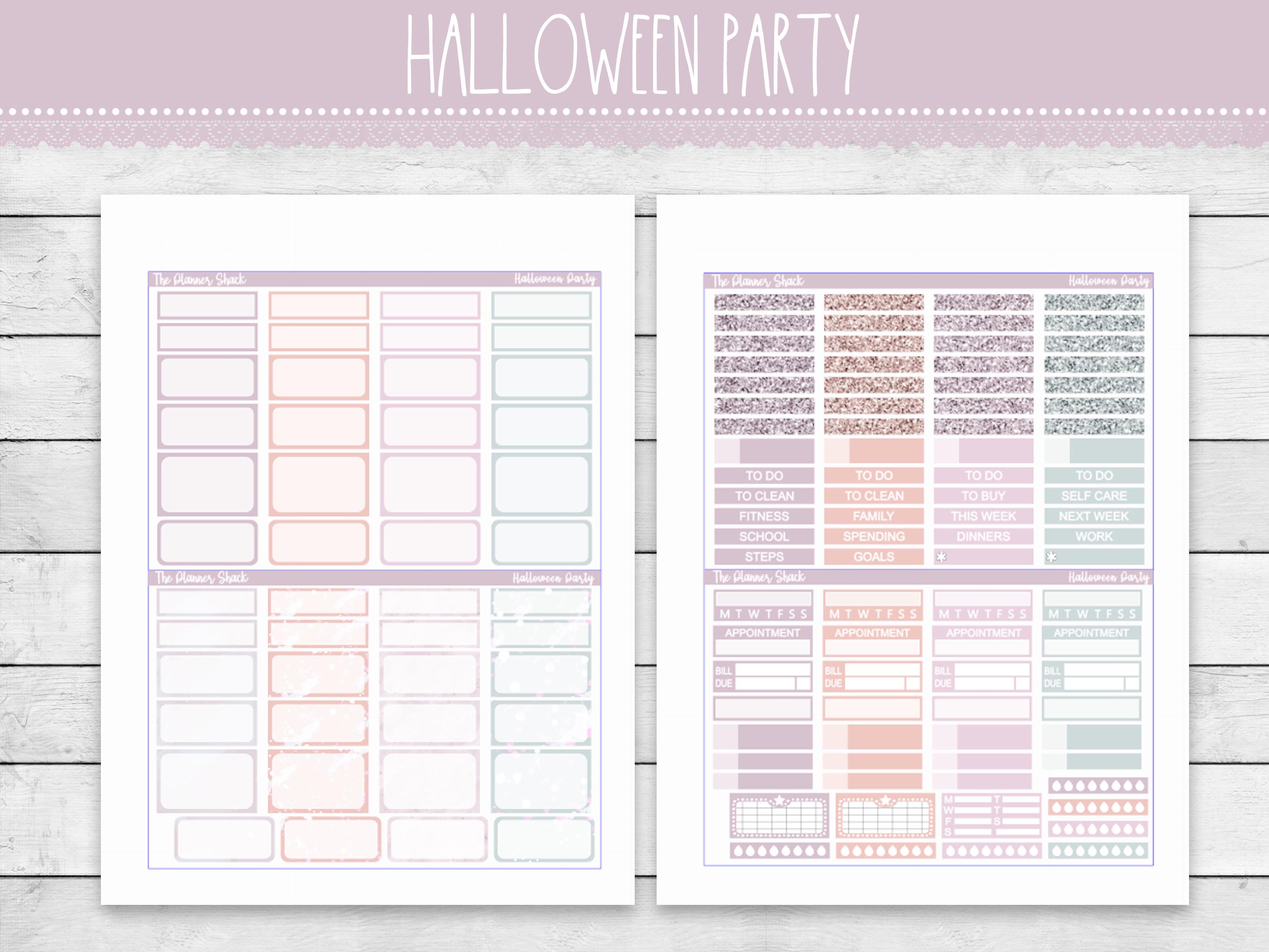 Printable Halloween Party 2 Weekly | Happy Planner | Halloween ...