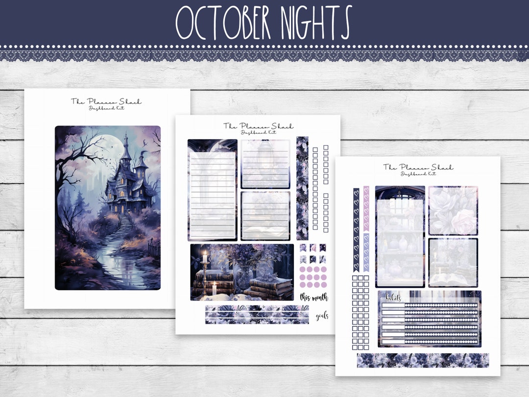 A5 Daily Duo Notes Pages Dashboard October Nights Halloween Notes Pages ...