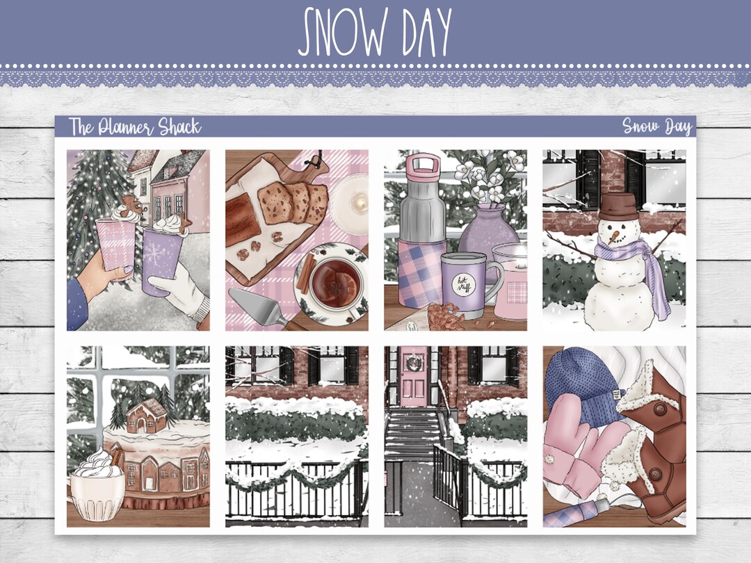 Printable Snow Day Weekly | Erin Condren | Vertical Weekly | Winter ...
