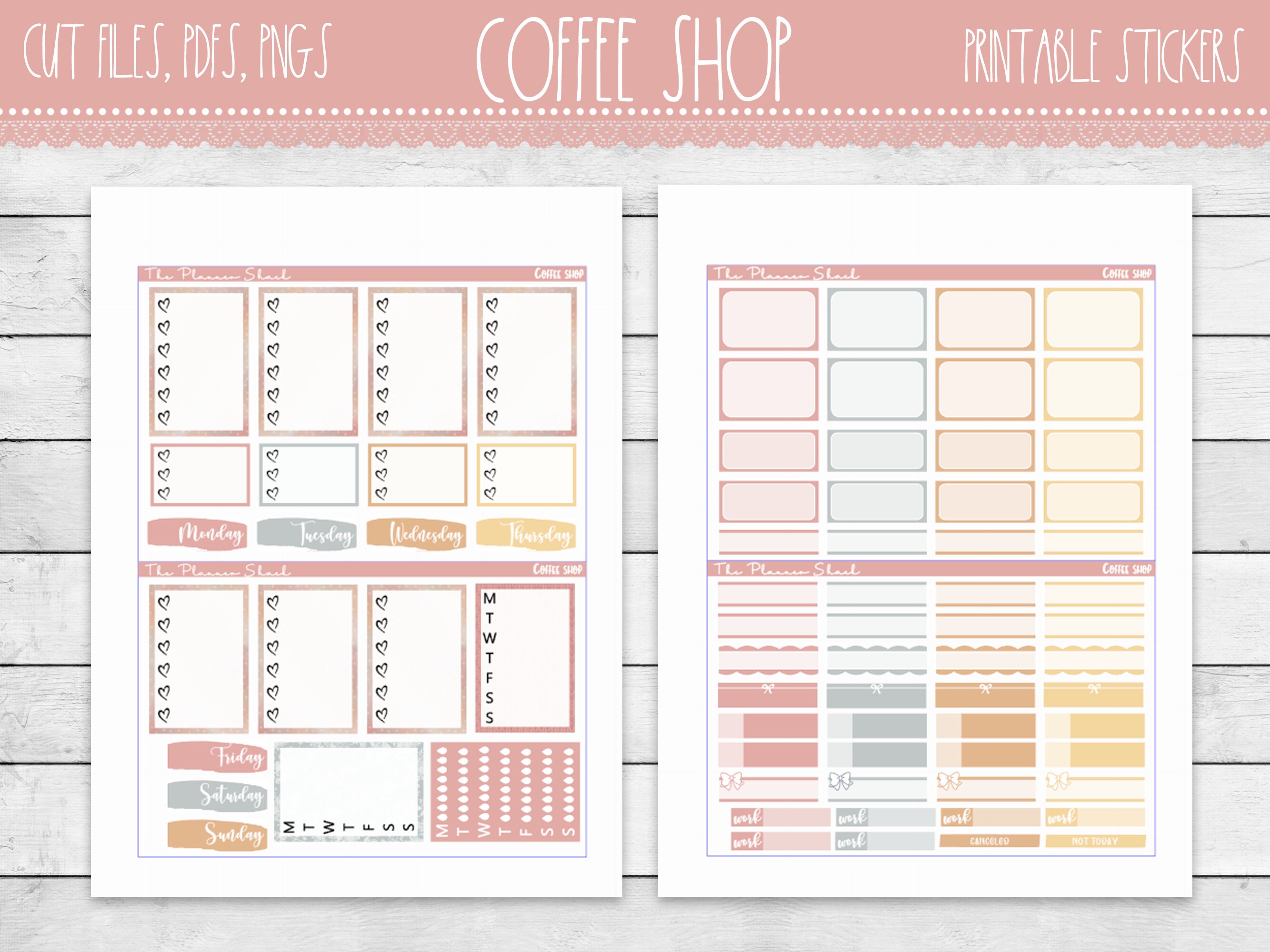Printable Coffee Shop Weekly Happy Planner Coffee and - Etsy