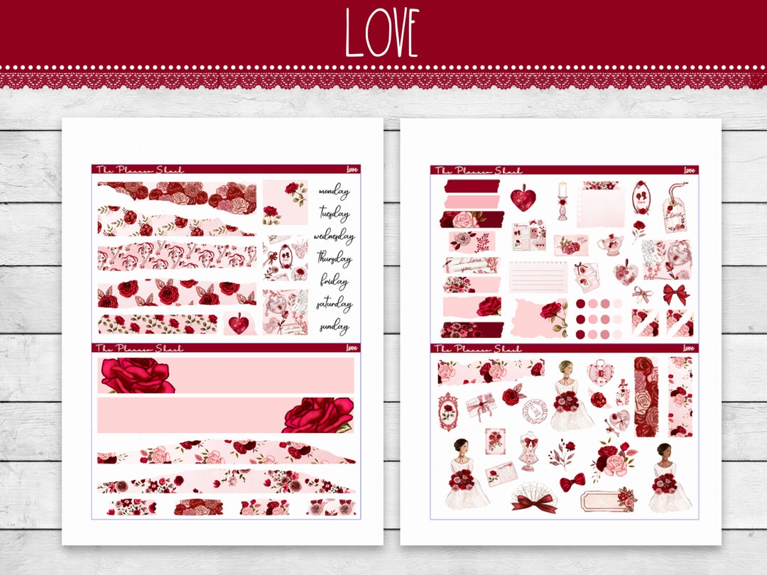 Printable Love Journaling Kit Valentines Day Journal Printable Stickers ...