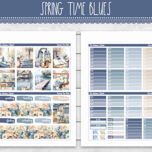 Printable Spring Time Blues Weekly | Erin Condren | Vertical Weekly ...