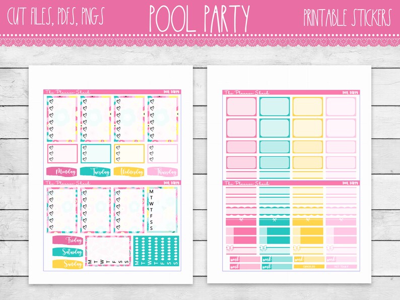 Printable Pool Party Weekly Happy Planner Weekly Printable - Etsy