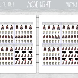 Printable Movie Night Planner Stickers | Movies | Movie Night | Movie ...