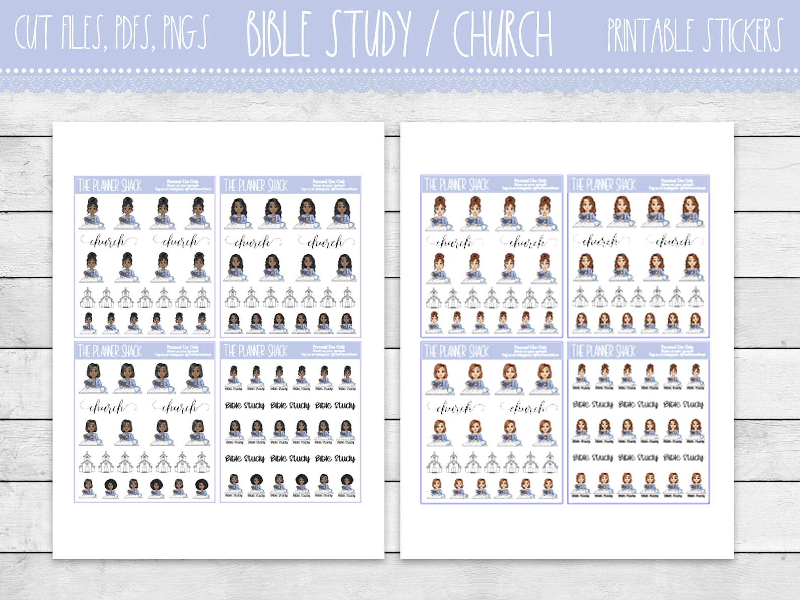 Printable Bible Planner Stickers Bible Study Church - Etsy