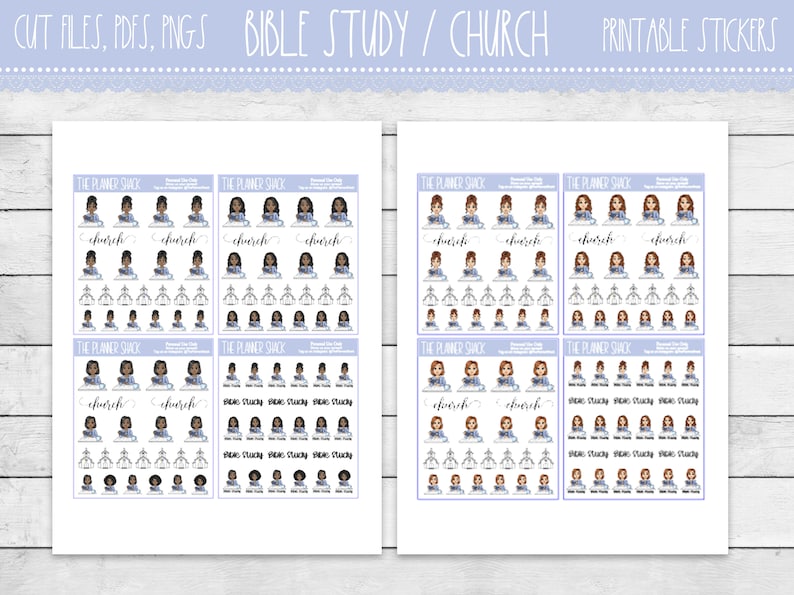 Printable Bible Planner Stickers Bible Study Church - Etsy
