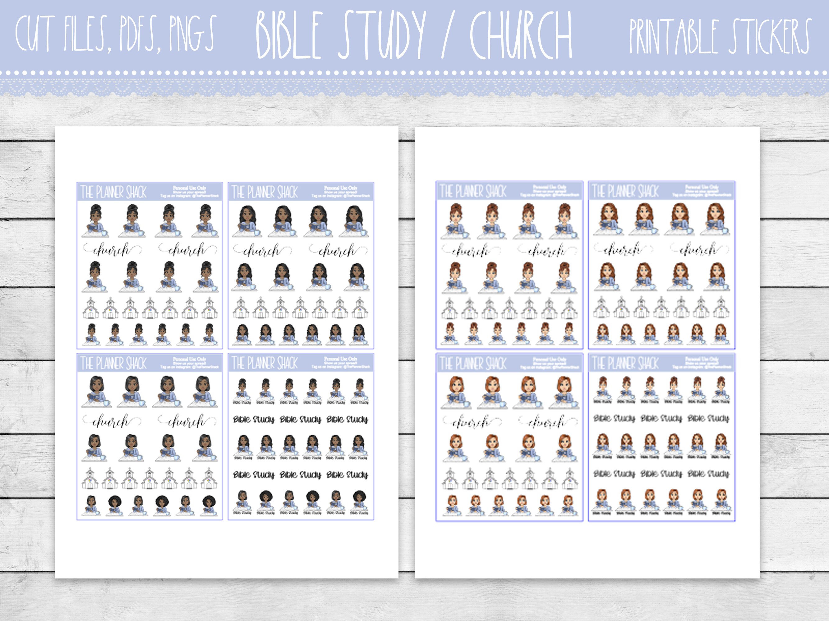 Printable Bible Planner Stickers Bible Study Church - Etsy