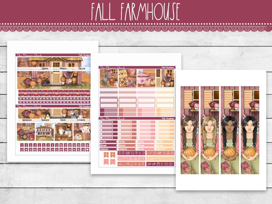 Printable Fall Farmhouse Monthly | Happy Planner | Monthly | Fall ...