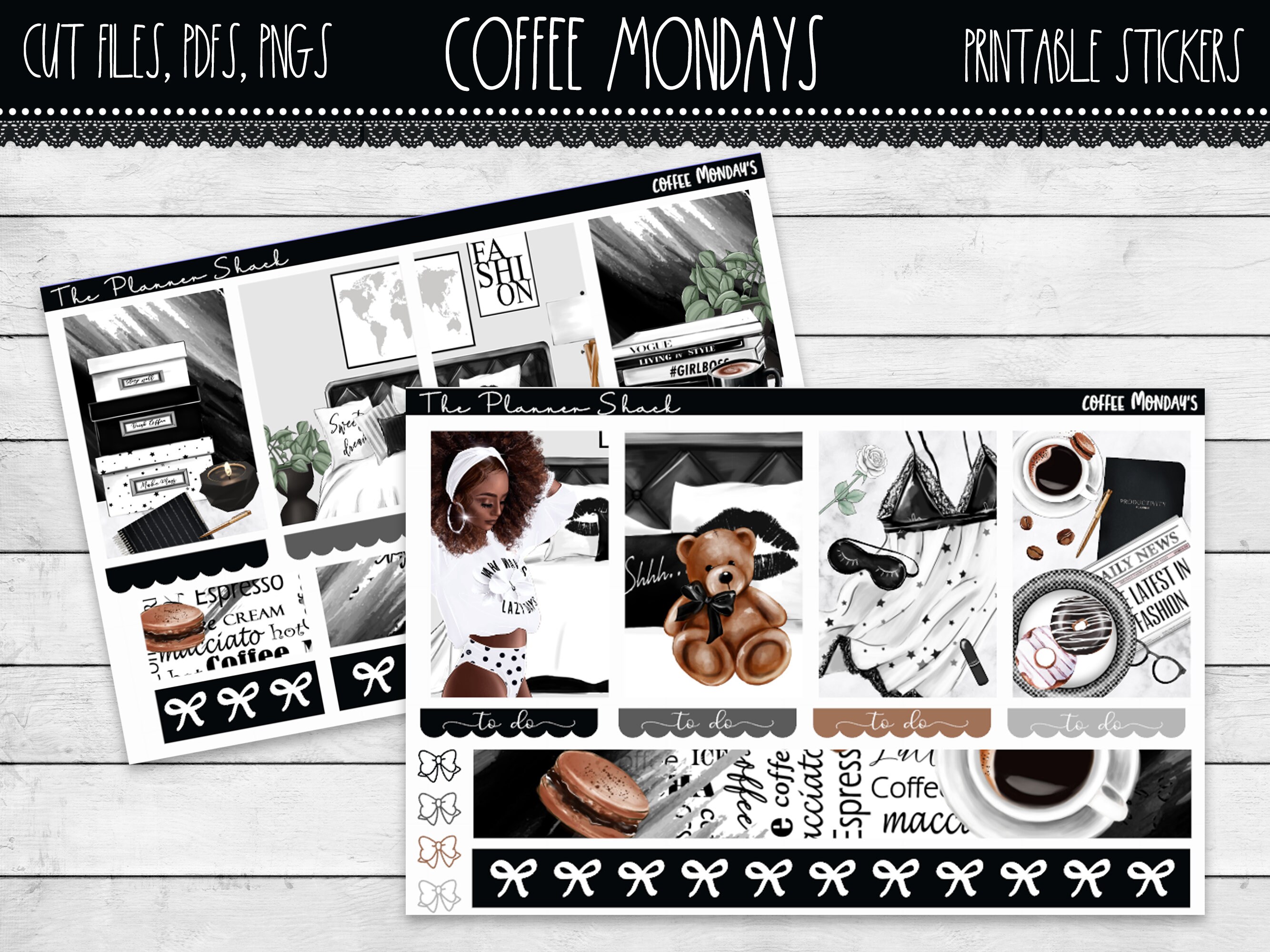 Printable Coffee Monday's Weekly Happy Planner Coffee - Etsy