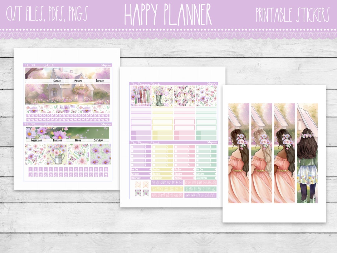 Cottagecore Monthly Happy Planner Monthly Printable Planner Stickers ...