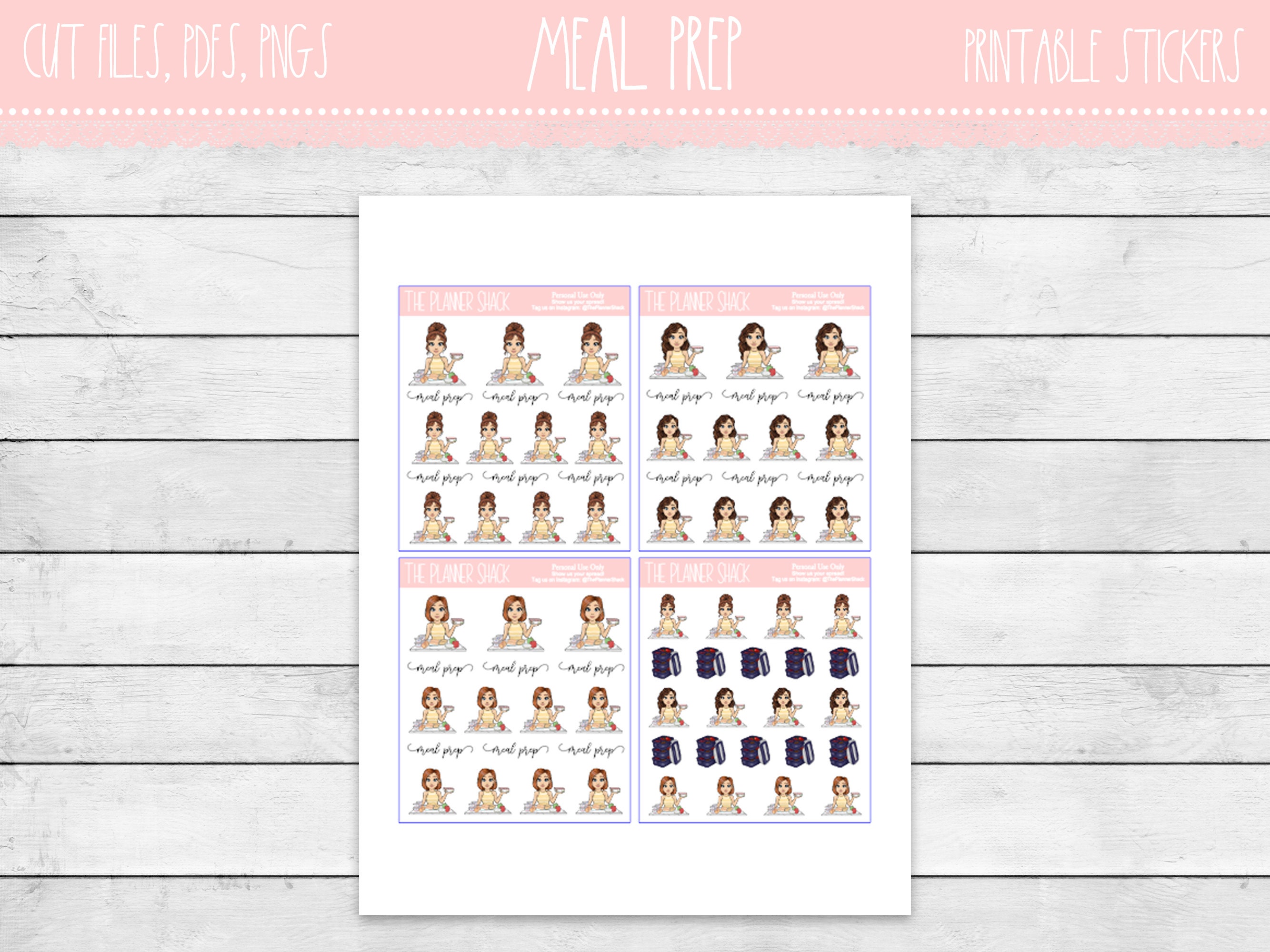 Printable Meal Prep Planner Stickers Meal Prep Meal Prep - Etsy