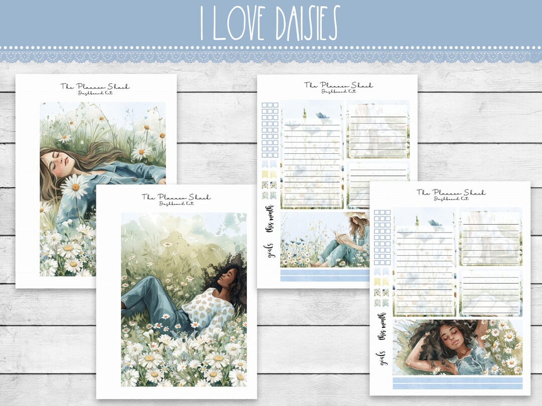 Printable I Love Daisies Dashboard | Notes Pages | Erin Condren | 7 X 9 ...